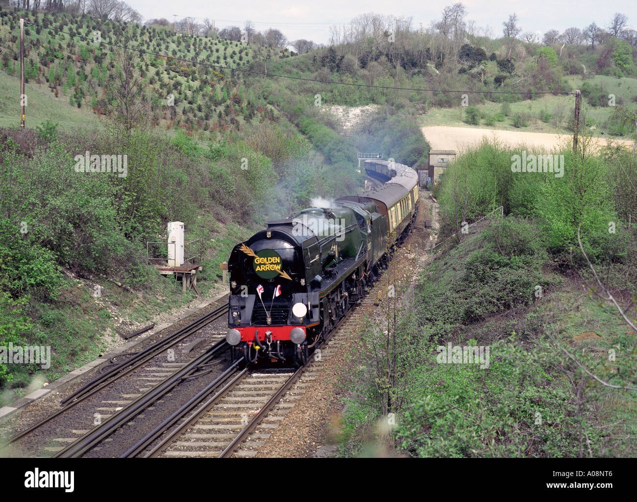 Special charter train with preserved steam locomotive 35028 'Clan Line ...