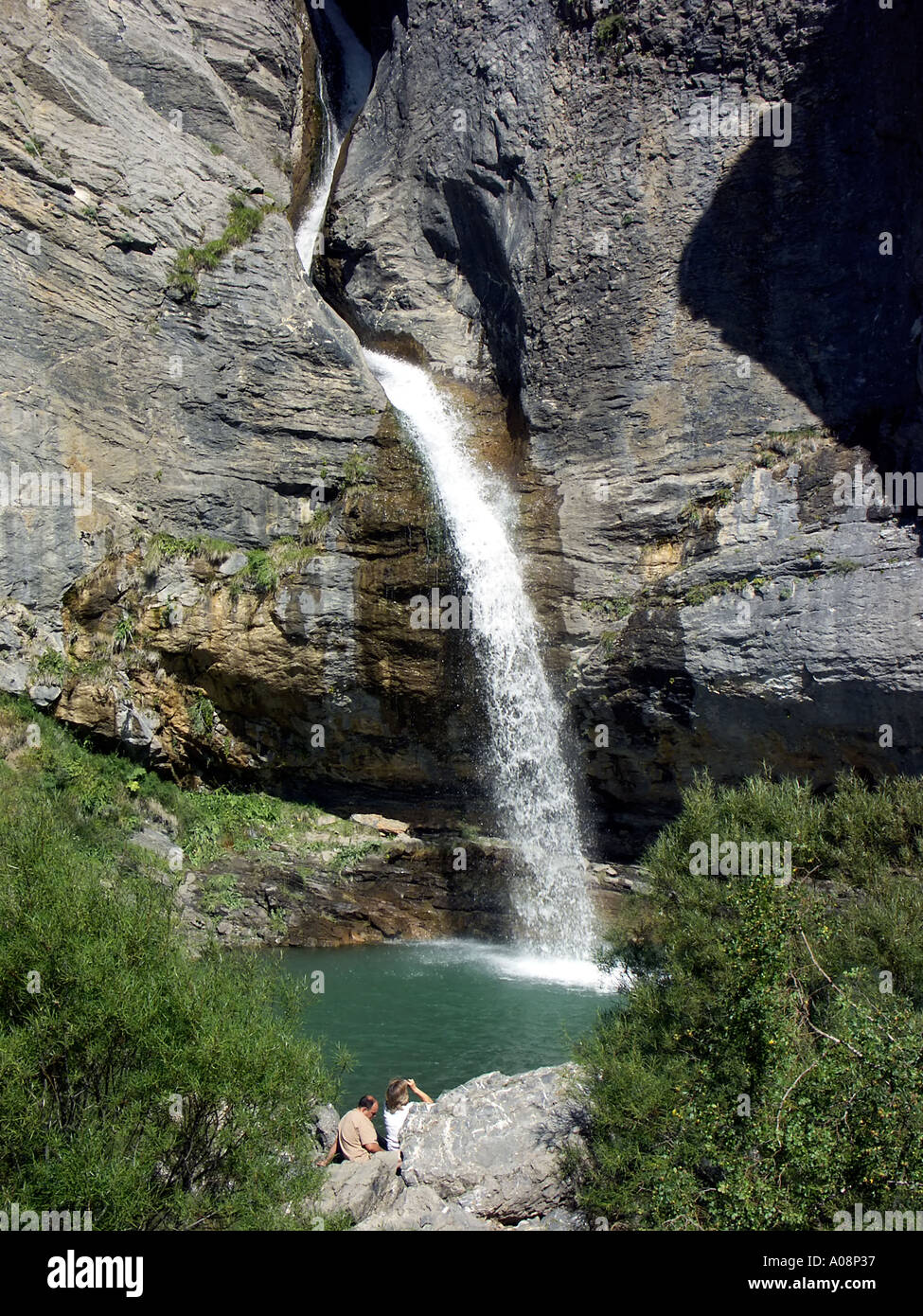 Waterfall in Spanish Pyrenees Stock Photo - Alamy