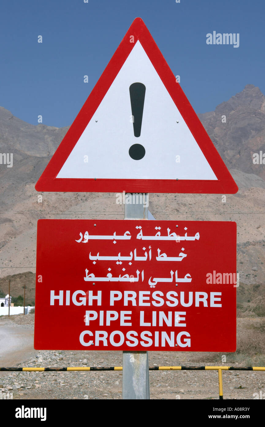 Sultanat Oman Warnschild Oelpipline, Traffic Sign Notice Pipe Line ...