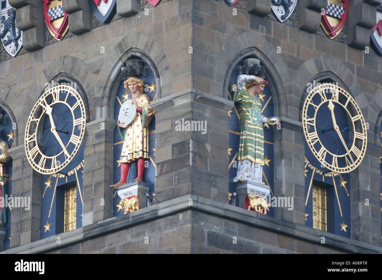 Clock Tower Cardiff Castle Cardiff City Centre South Wales Stock Photo ...