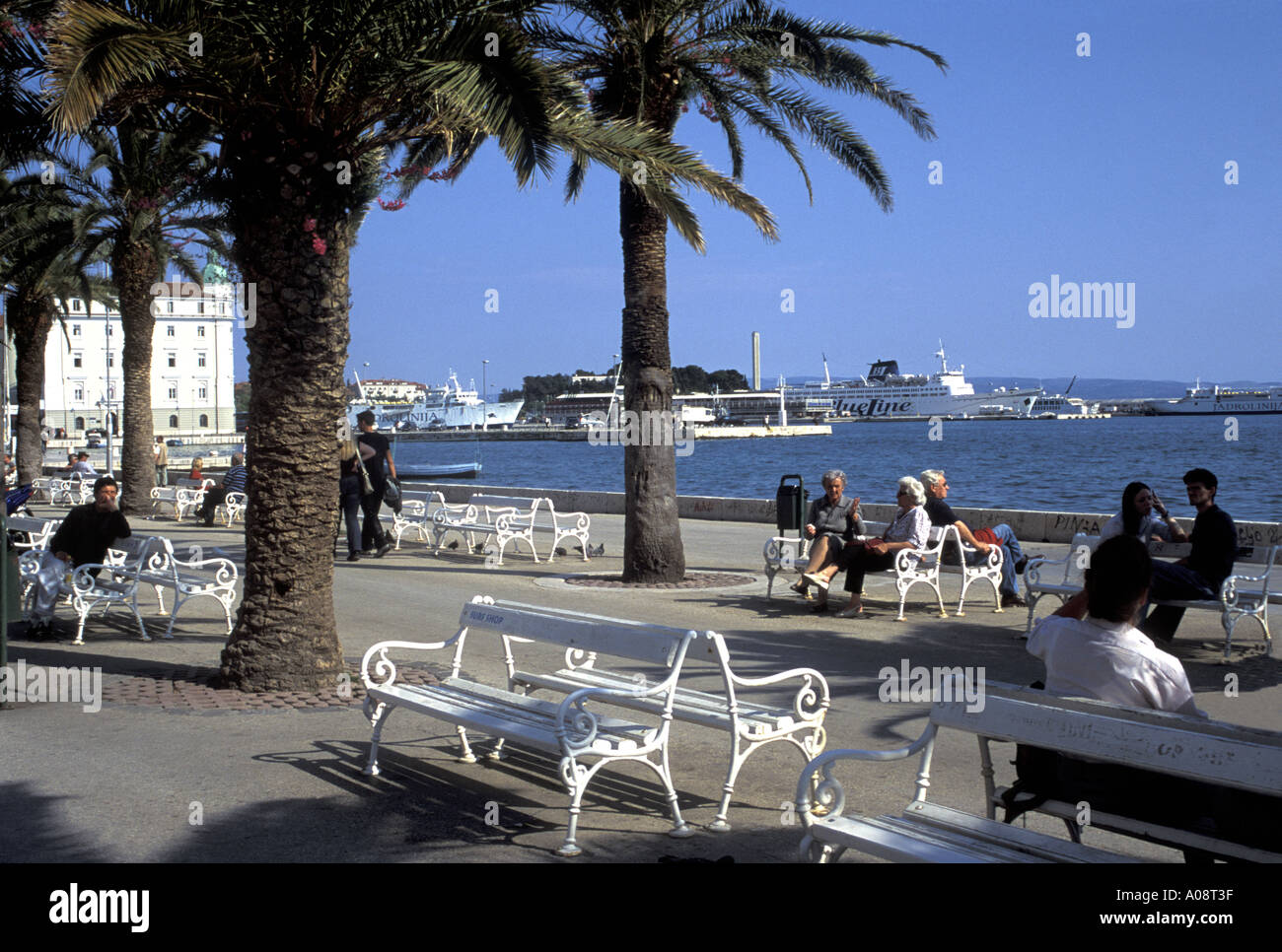 Relaxing in the afternoon The Riva Waterfront overlooking the Harbour ...