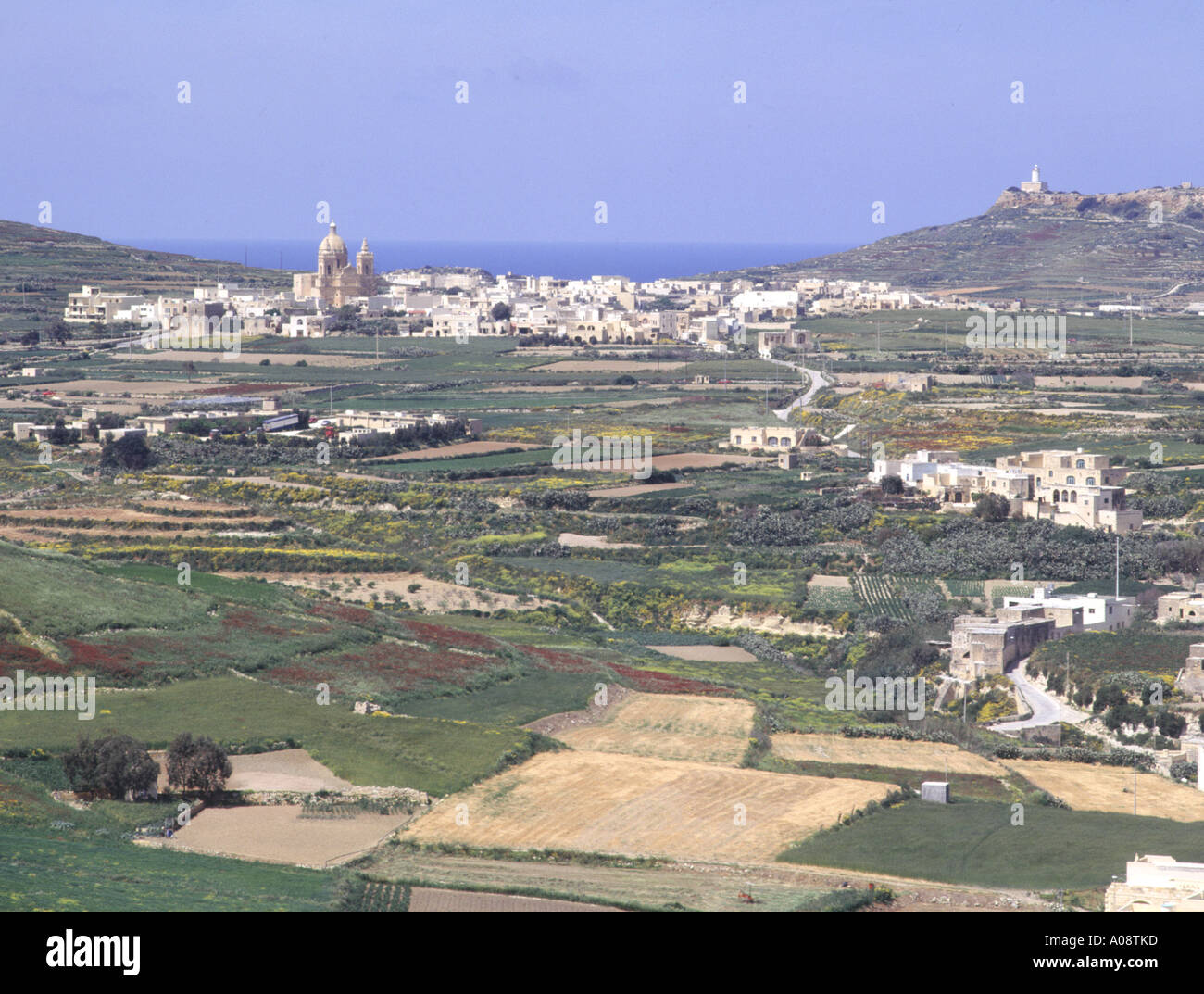 dh VICTORIA GOZO View from Citadel walls of Zebbug valley and fields ...