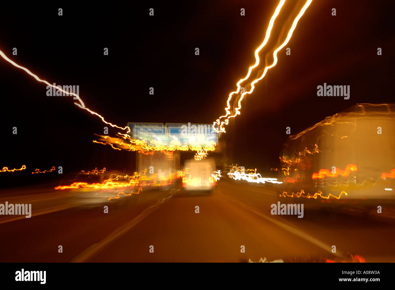 streaked lights on a highway Stock Photo - Alamy