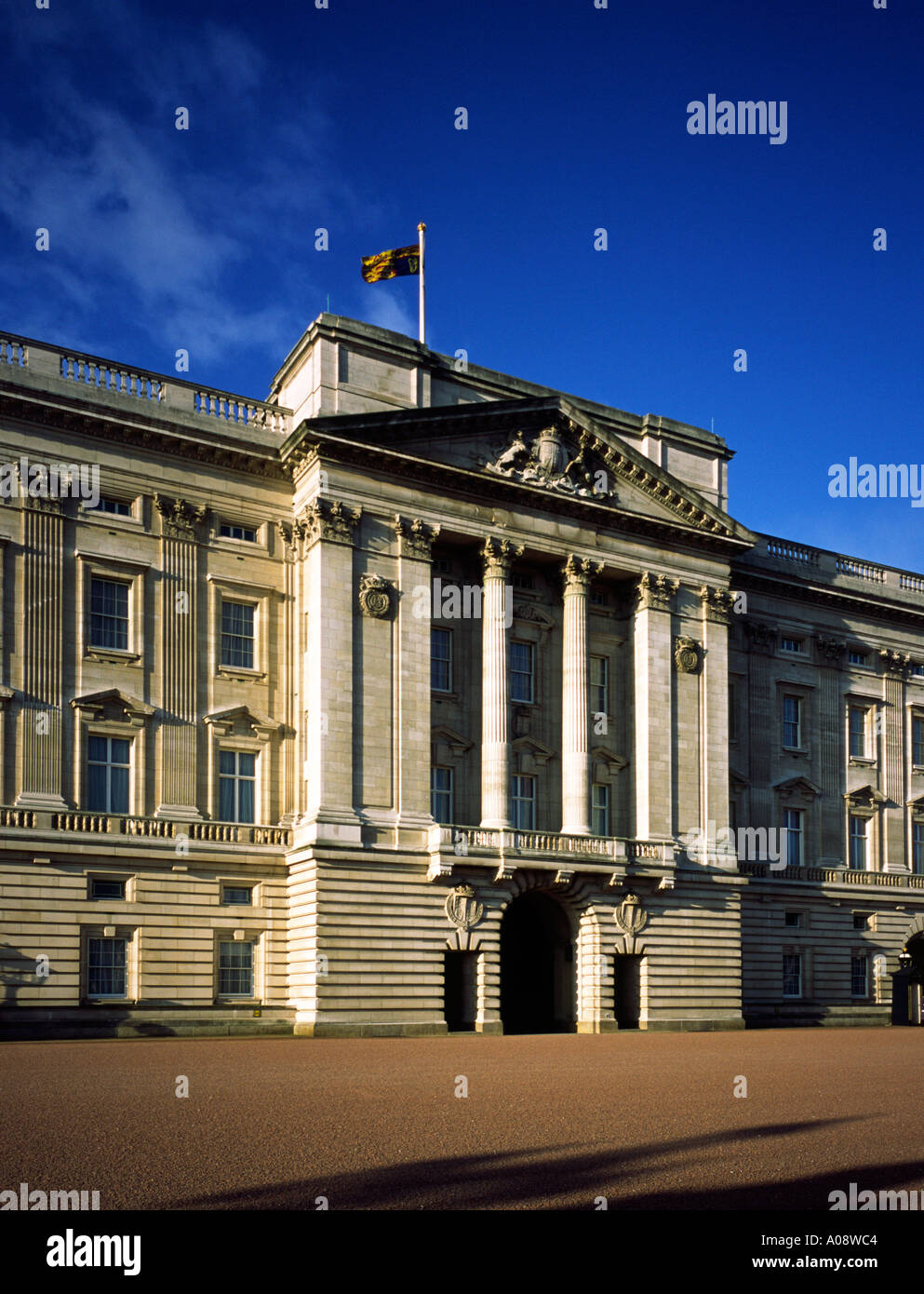 Front view of Buckingham Palace London England UK the official ...