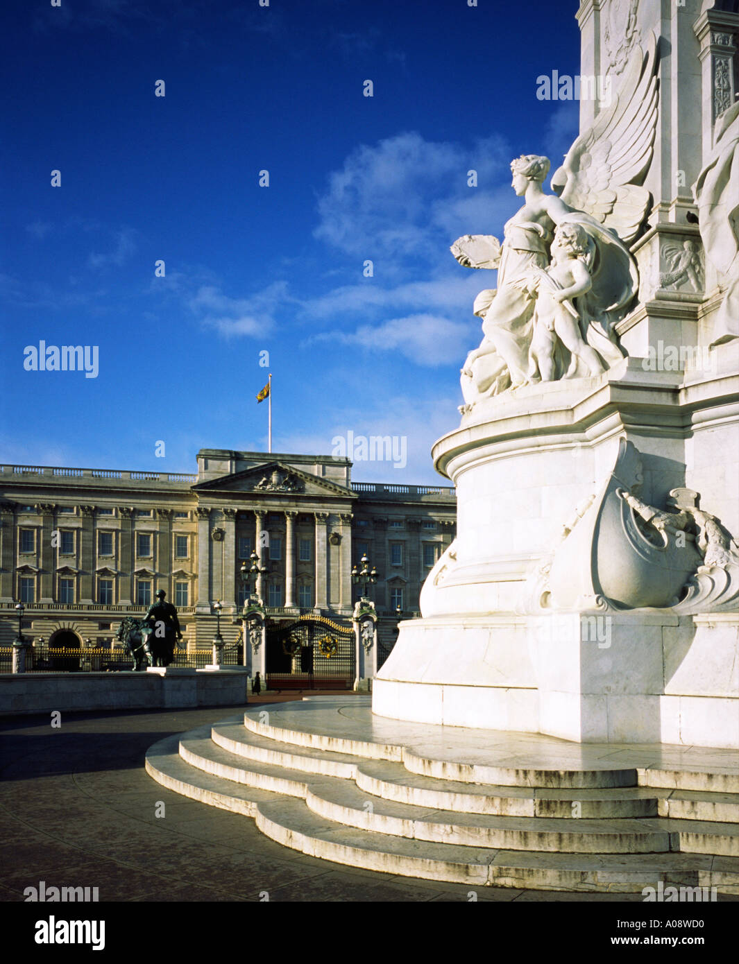 Front view of Buckingham Palace London England UK the official ...