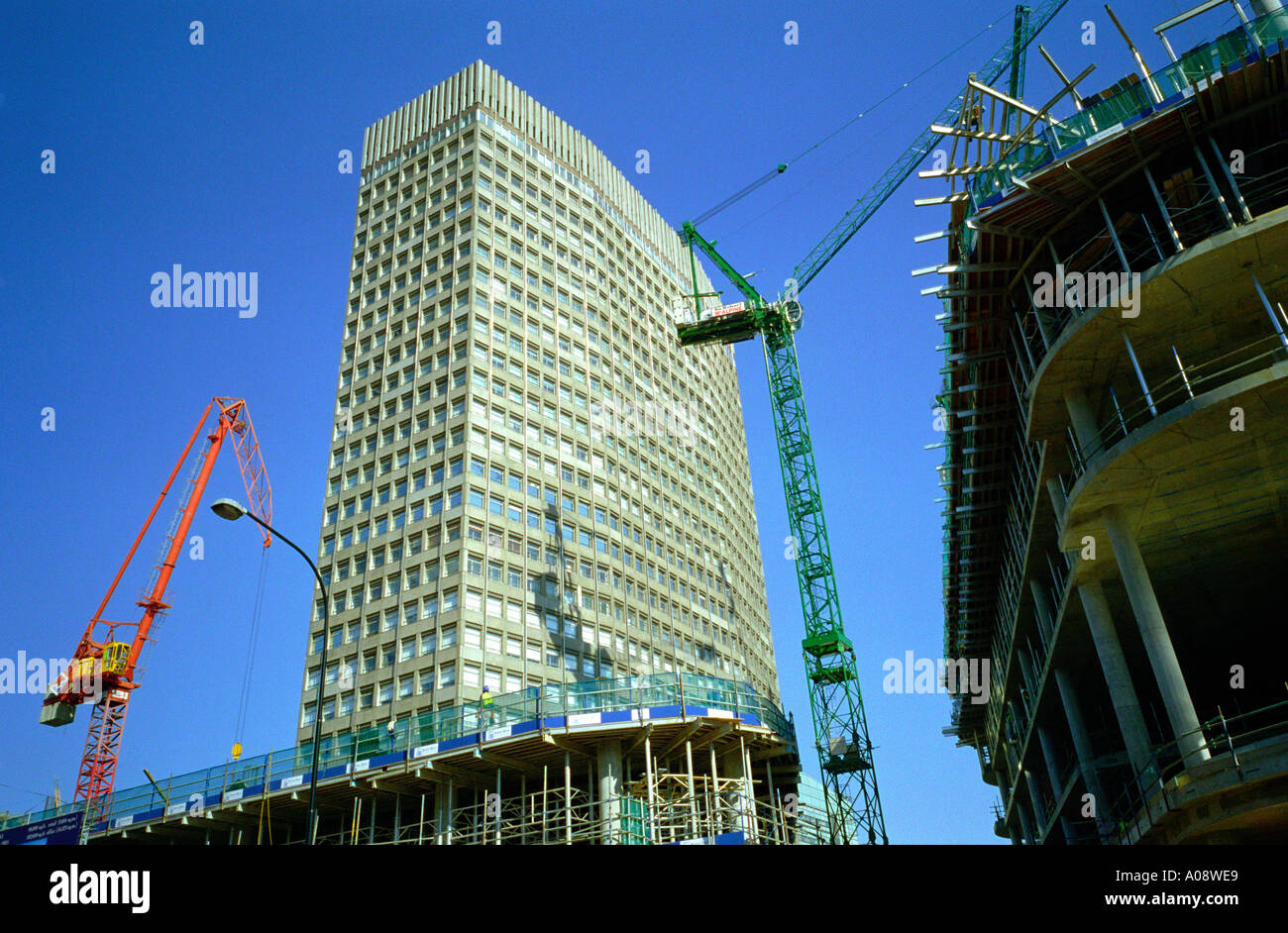 Building work on an office construction site in London England UK Stock ...