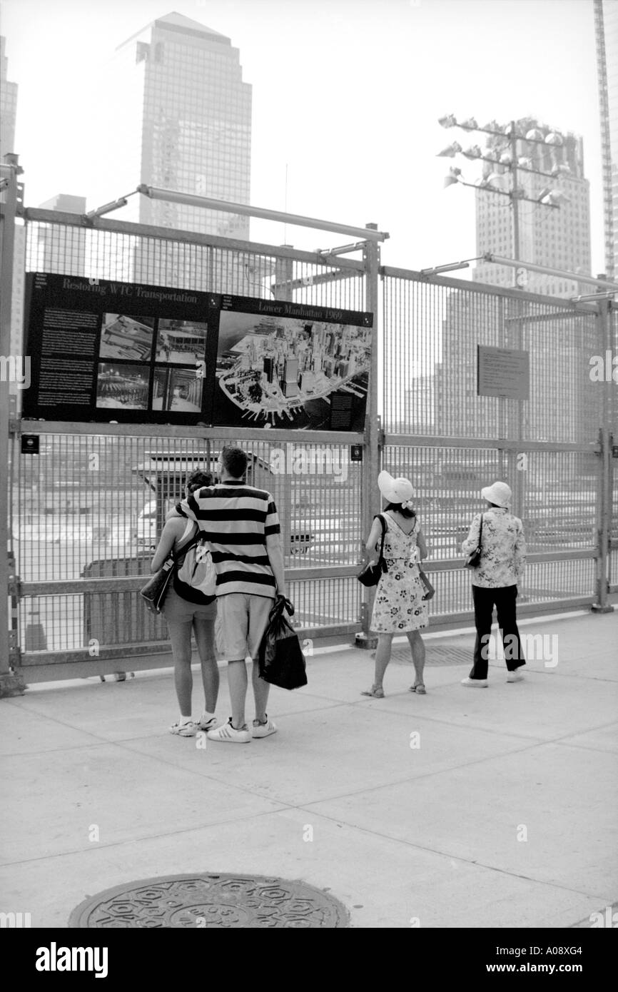 People gathered outside ground zero, New york City Stock Photo - Alamy