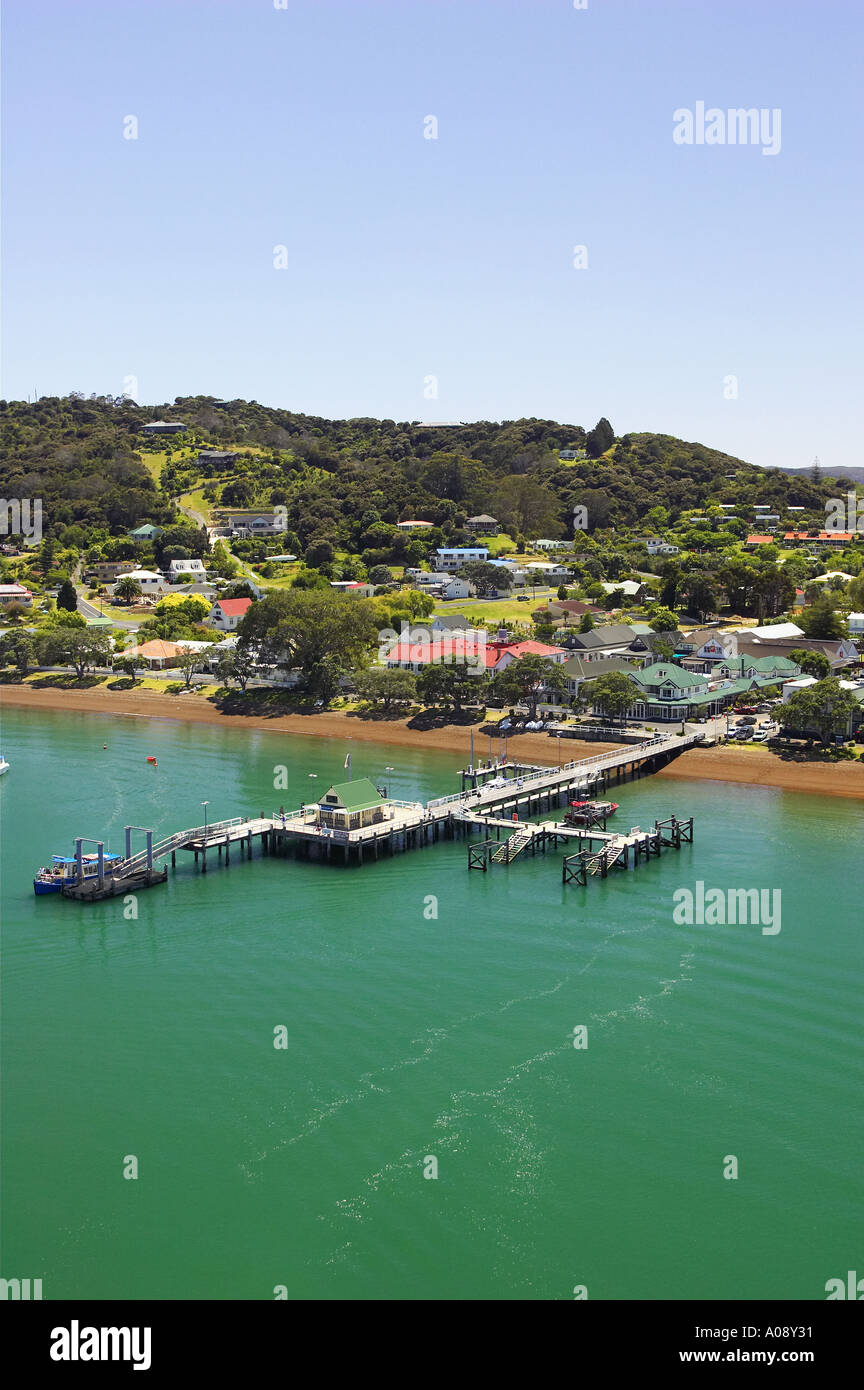 Russell Bay of Islands Northland New Zealand aerial Stock Photo - Alamy