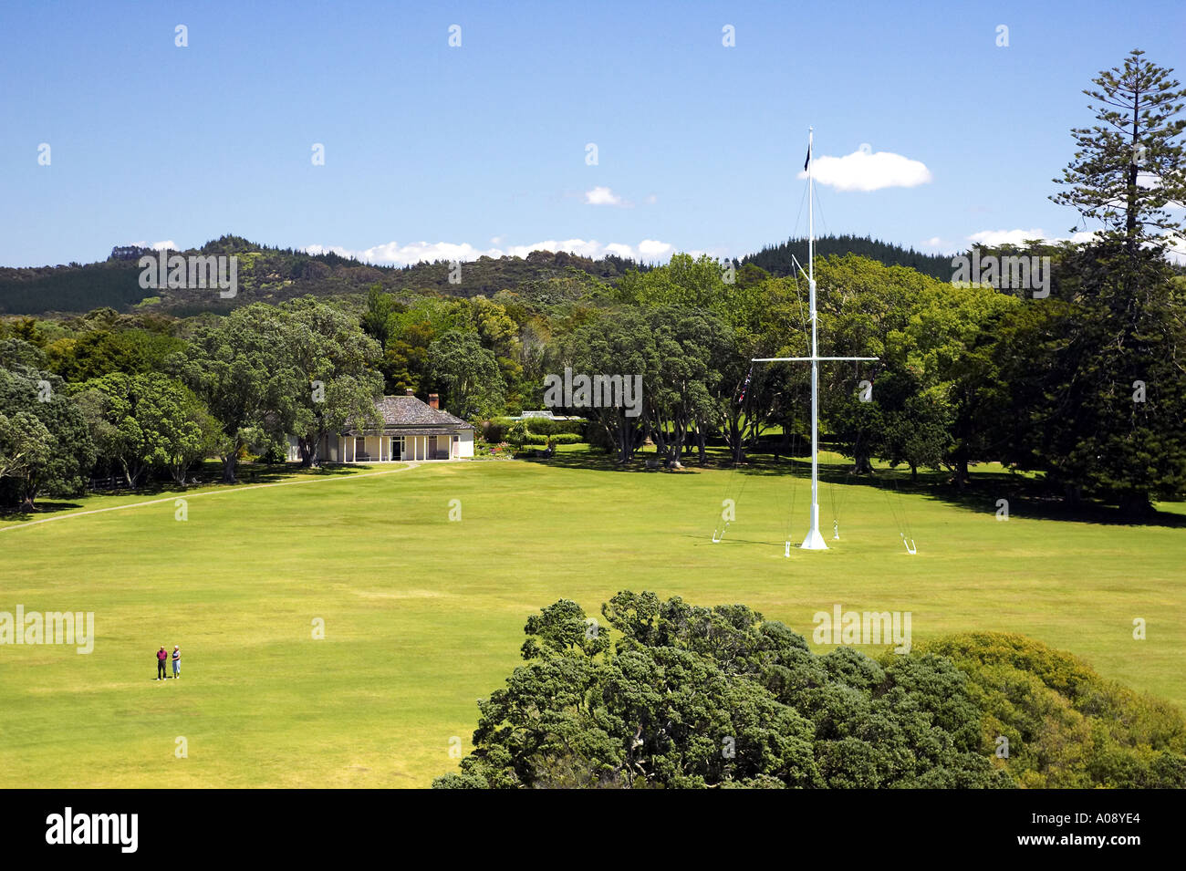 Waitangi Treaty House Bay of Islands Northland New Zealand aerial Stock ...