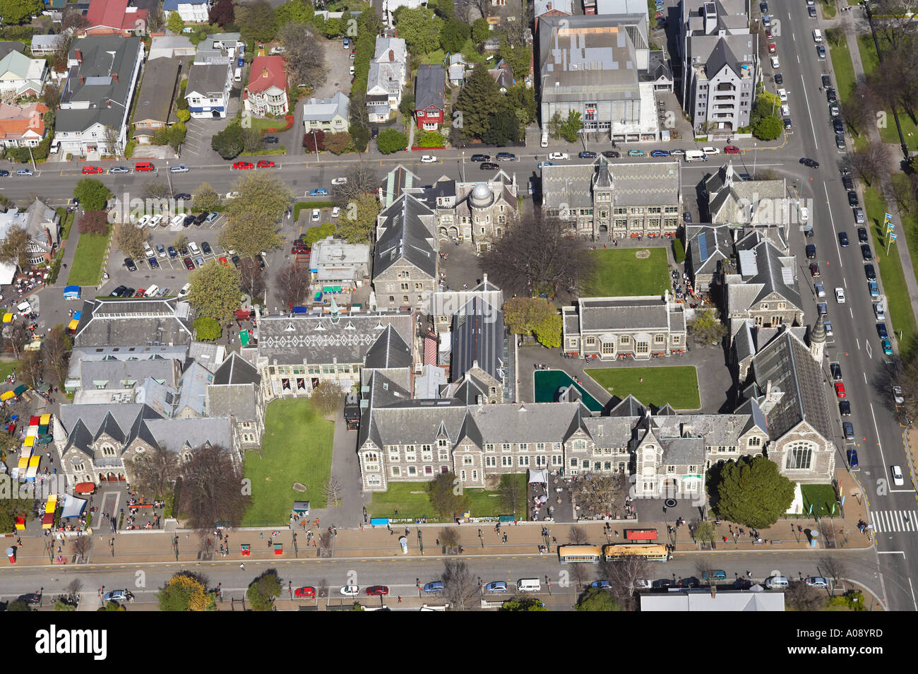 Arts Centre Christchurch South Island New Zealand aerial Stock Photo ...