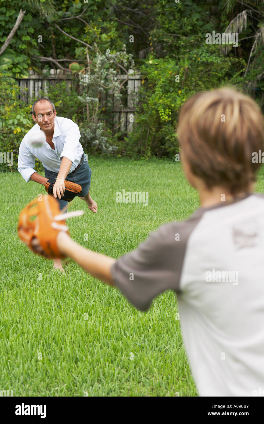 Father Son Playing Catch High Resolution Stock Photography and Images ...