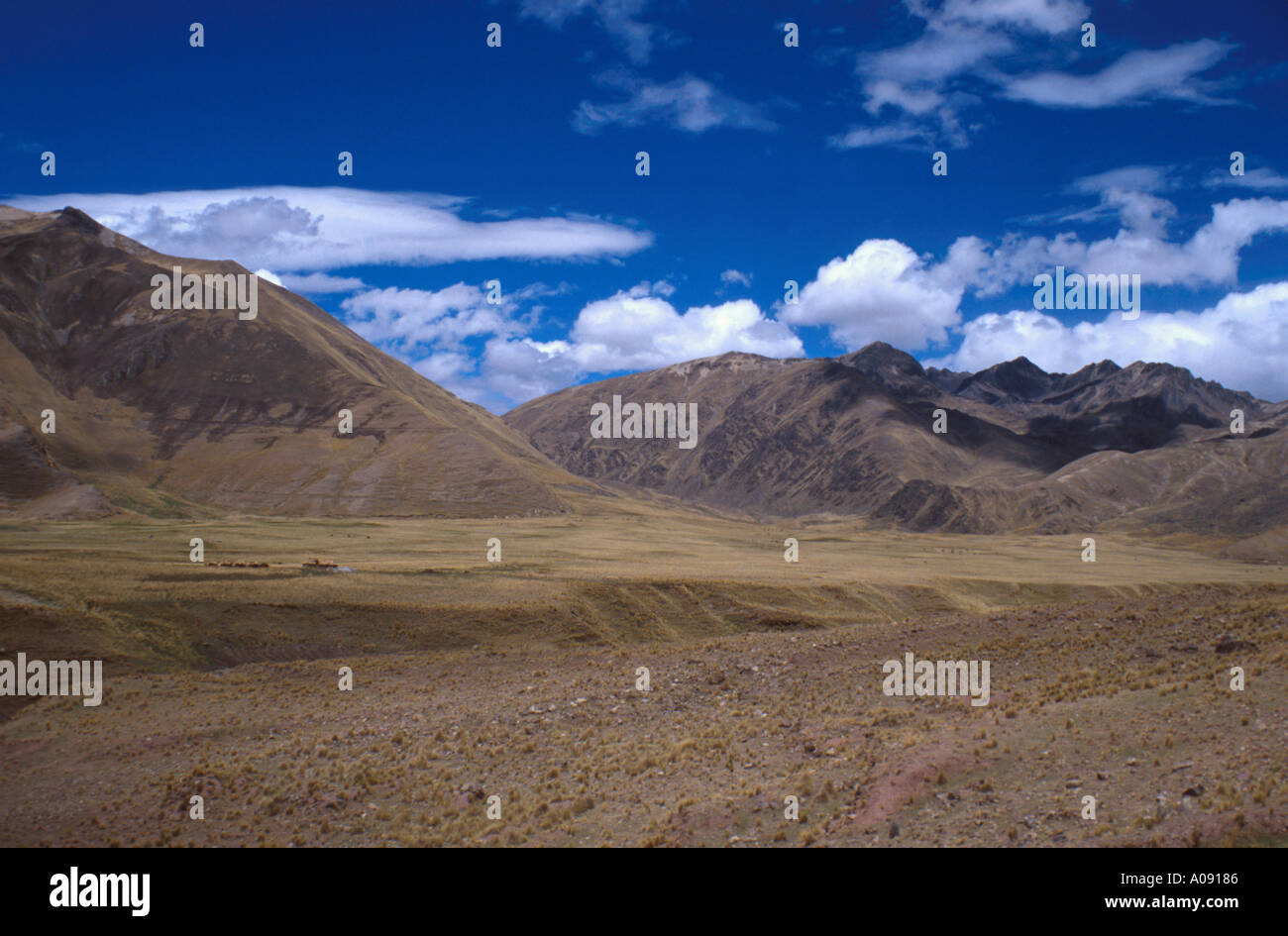 Mountain Range in the Meseta de Colleo Region of Peru Between Arequipa ...