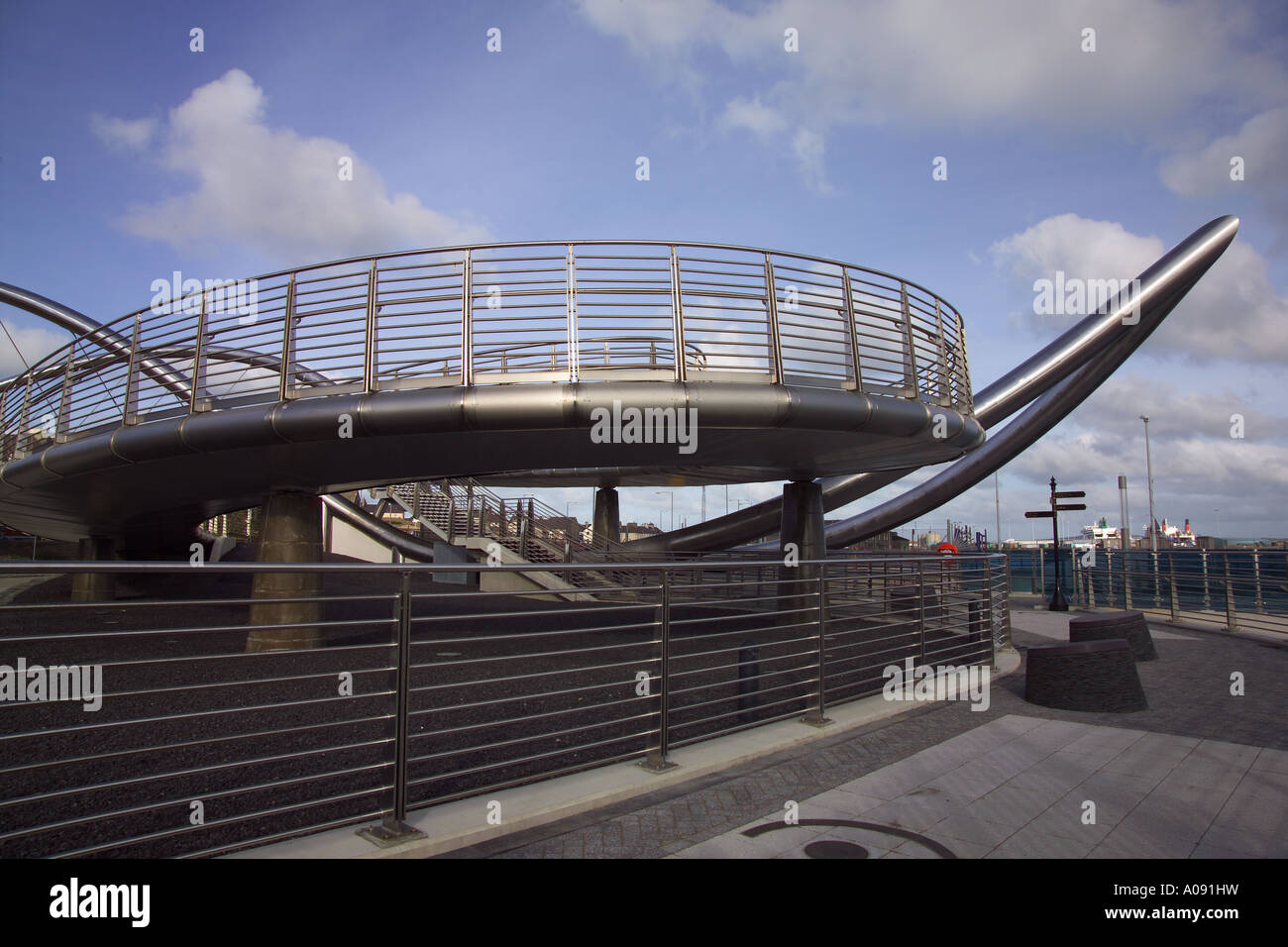 Celtic Gateway Bridge Holyhead Anglesey North West Wales Stock Photo ...