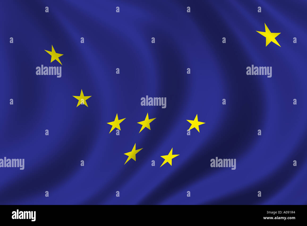 Flag of Alaska waving in the wind Stock Photo - Alamy