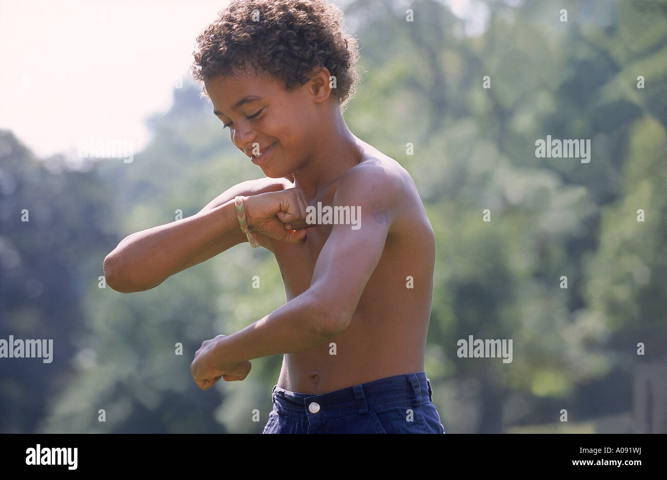 Side profile of a boy dancing Stock Photo - Alamy