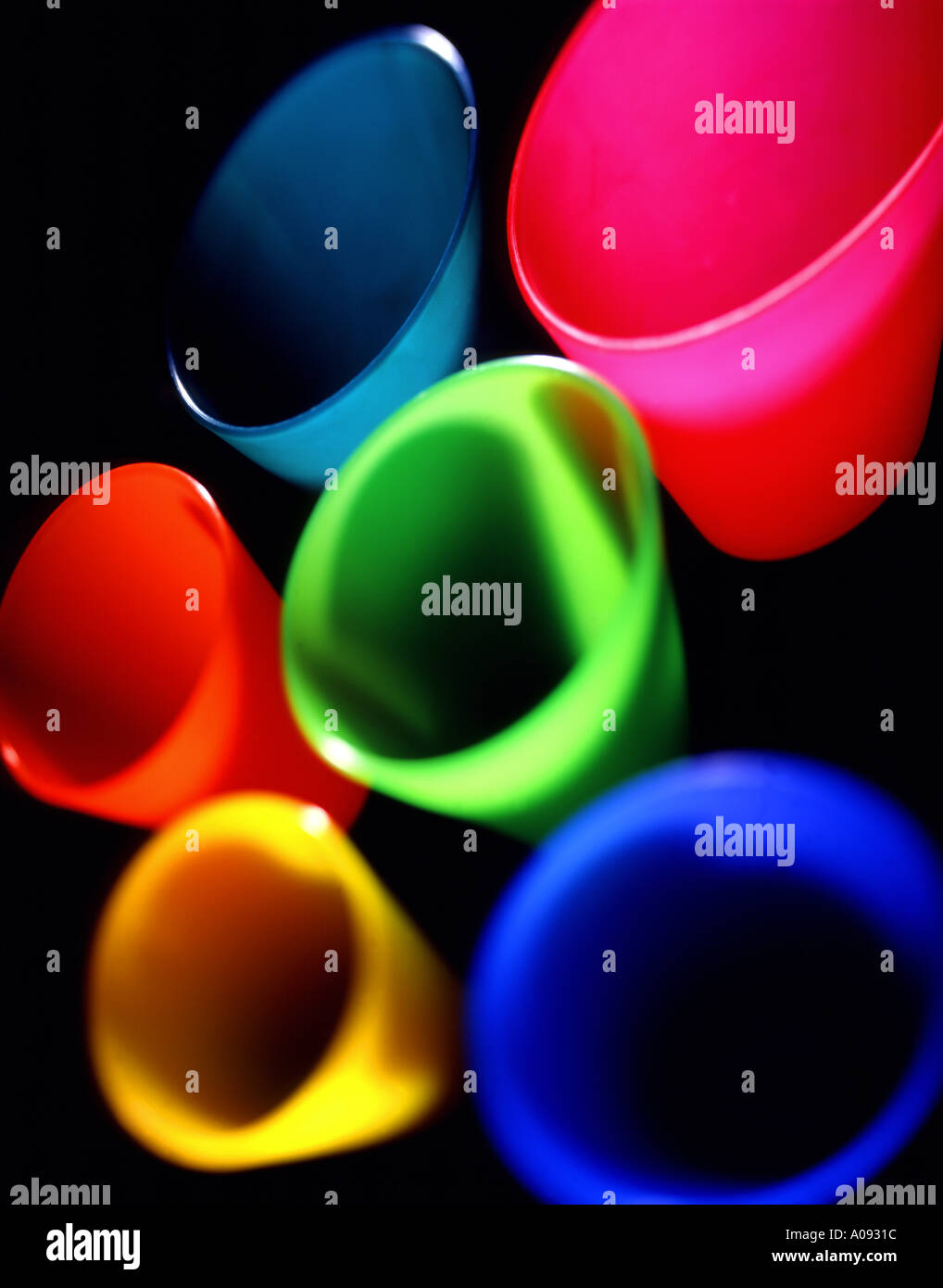 Multi coloured plastic cups Stock Photo - Alamy