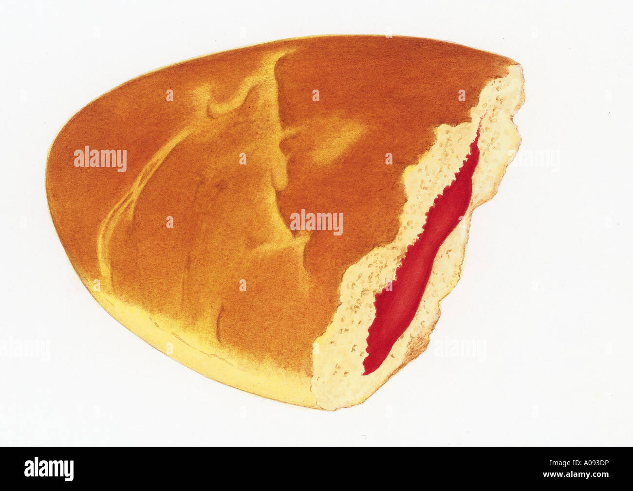 Illustration of Jam Roll Stock Photo - Alamy
