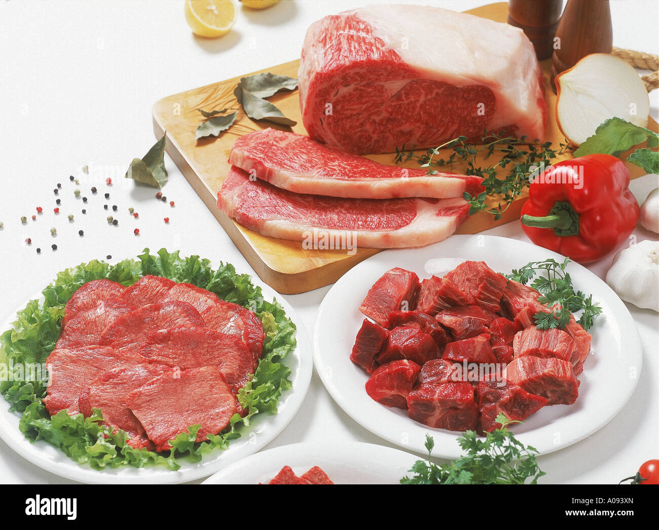 Assorted Cuts of Beef Stock Photo - Alamy