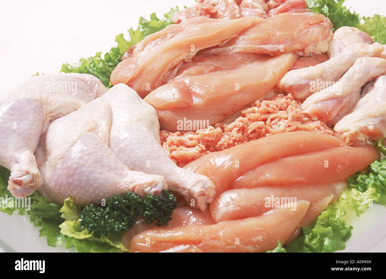 Assorted Cuts of Chicken Stock Photo - Alamy