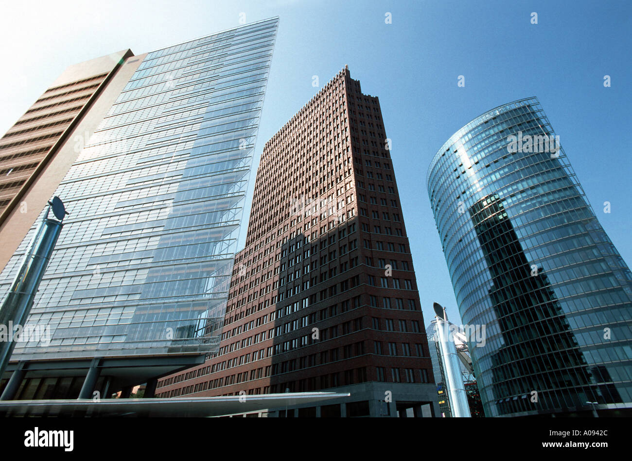 Berlin Potsdamer Platz Skyline modern building glass façade Sony Center ...