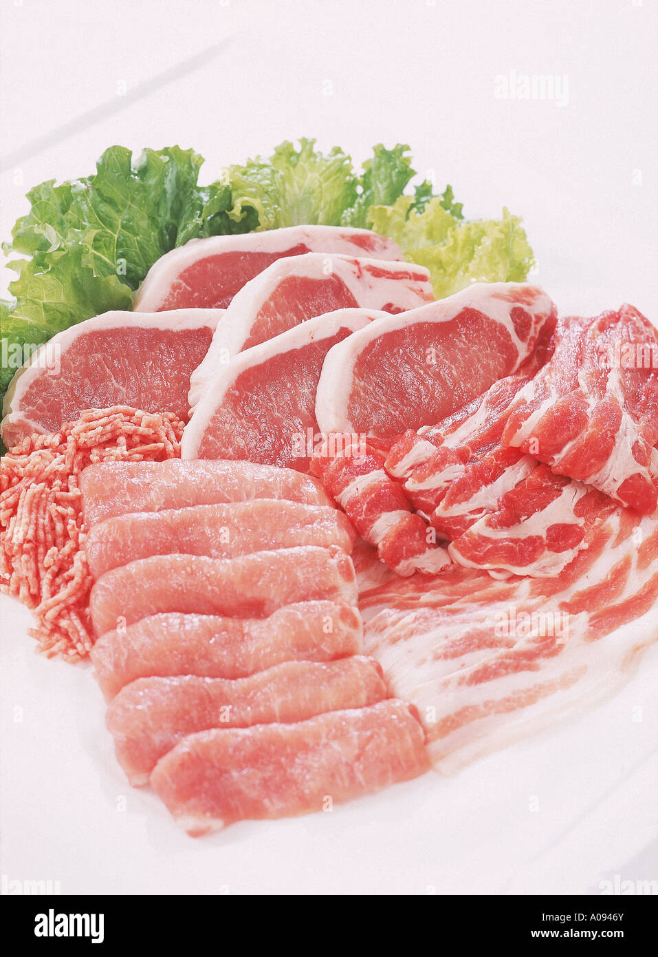 Assorted Cuts of Pork Stock Photo - Alamy