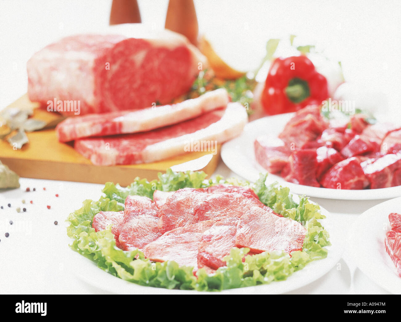 Asorted Cuts of Beef Stock Photo - Alamy