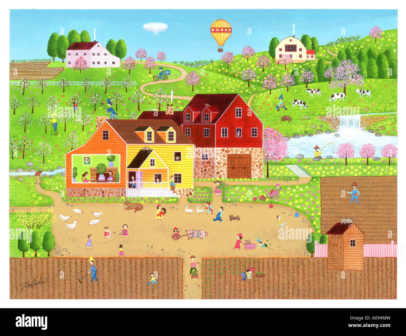 Farmyard painting hi-res stock photography and images - Alamy