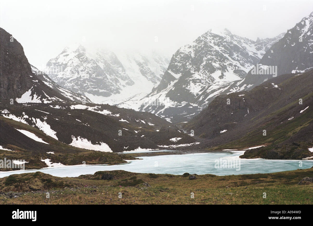 Mountainous lake. Karakabak Gorge. The Northern Chuya Range. Altai ...