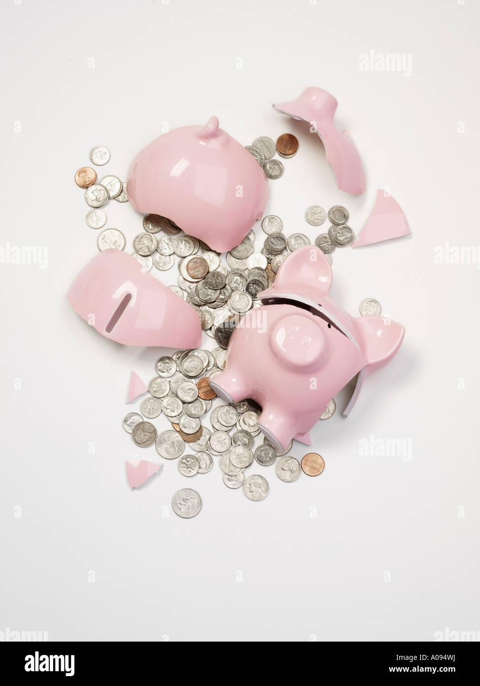 Broken Piggy Bank Stock Photo - Alamy