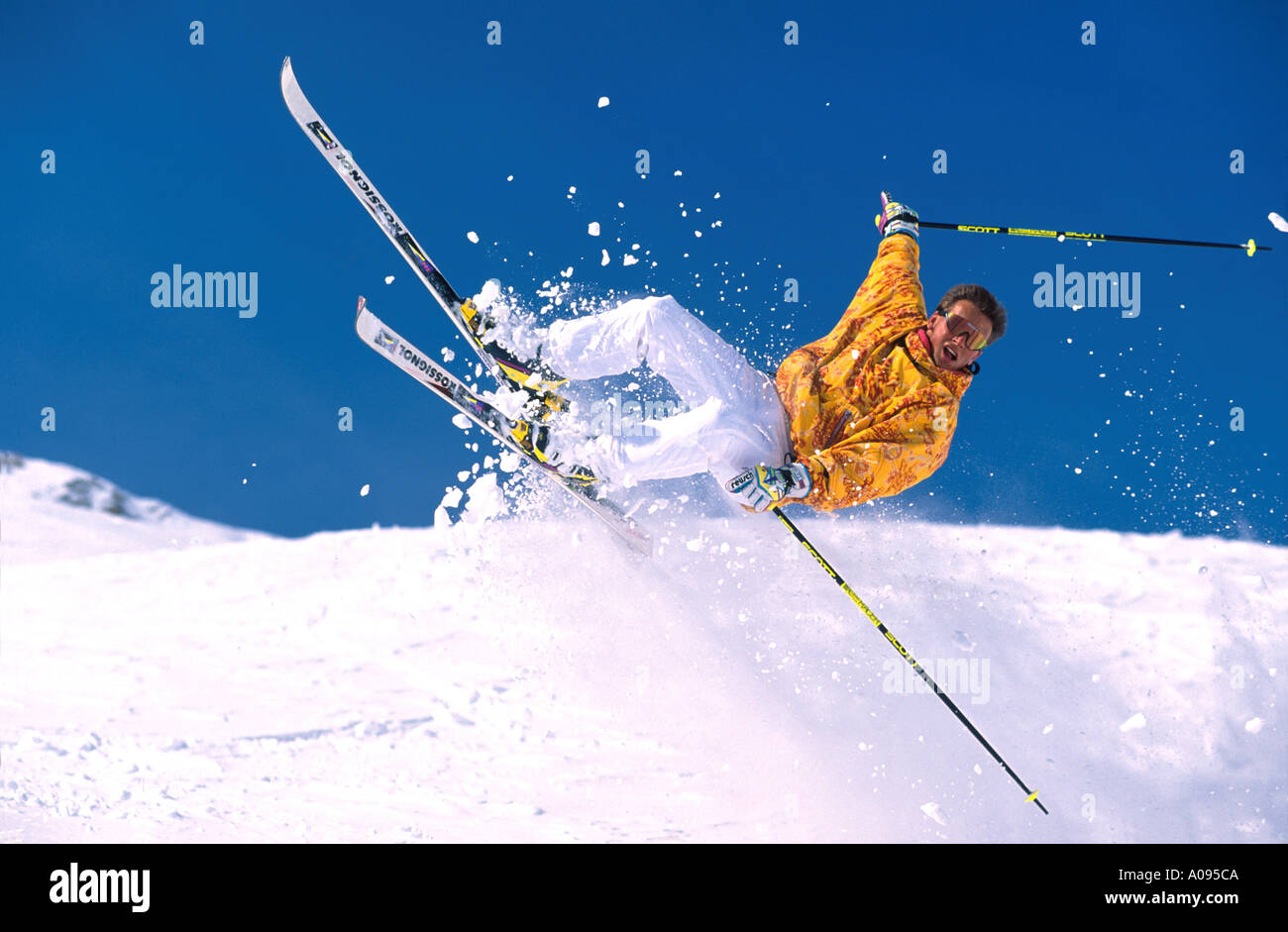 skier jumping in midair Stock Photo - Alamy
