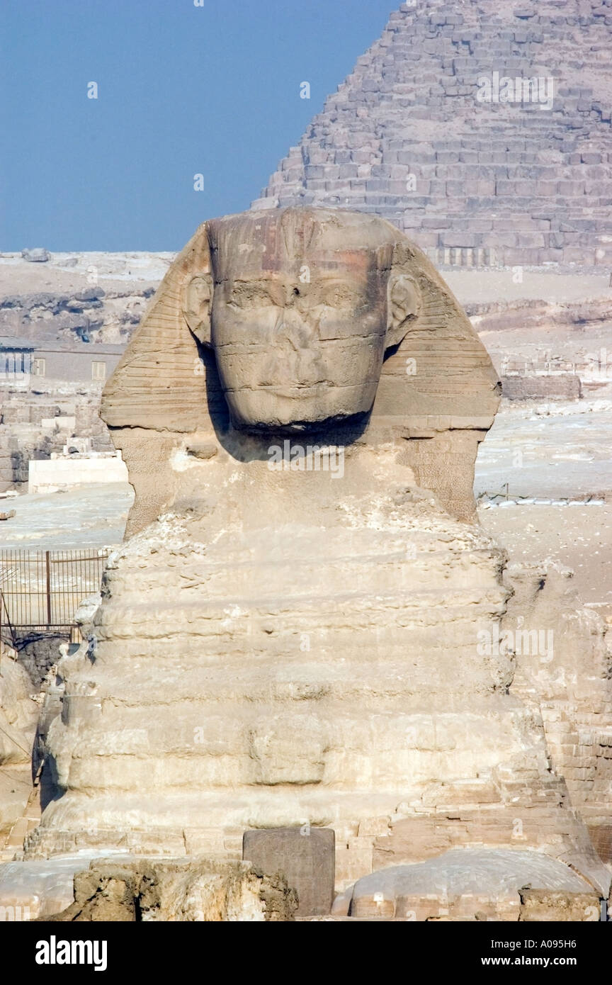The Sphinx, sits infront of the Pyramids at Giza, Cairo, Egypt Stock ...
