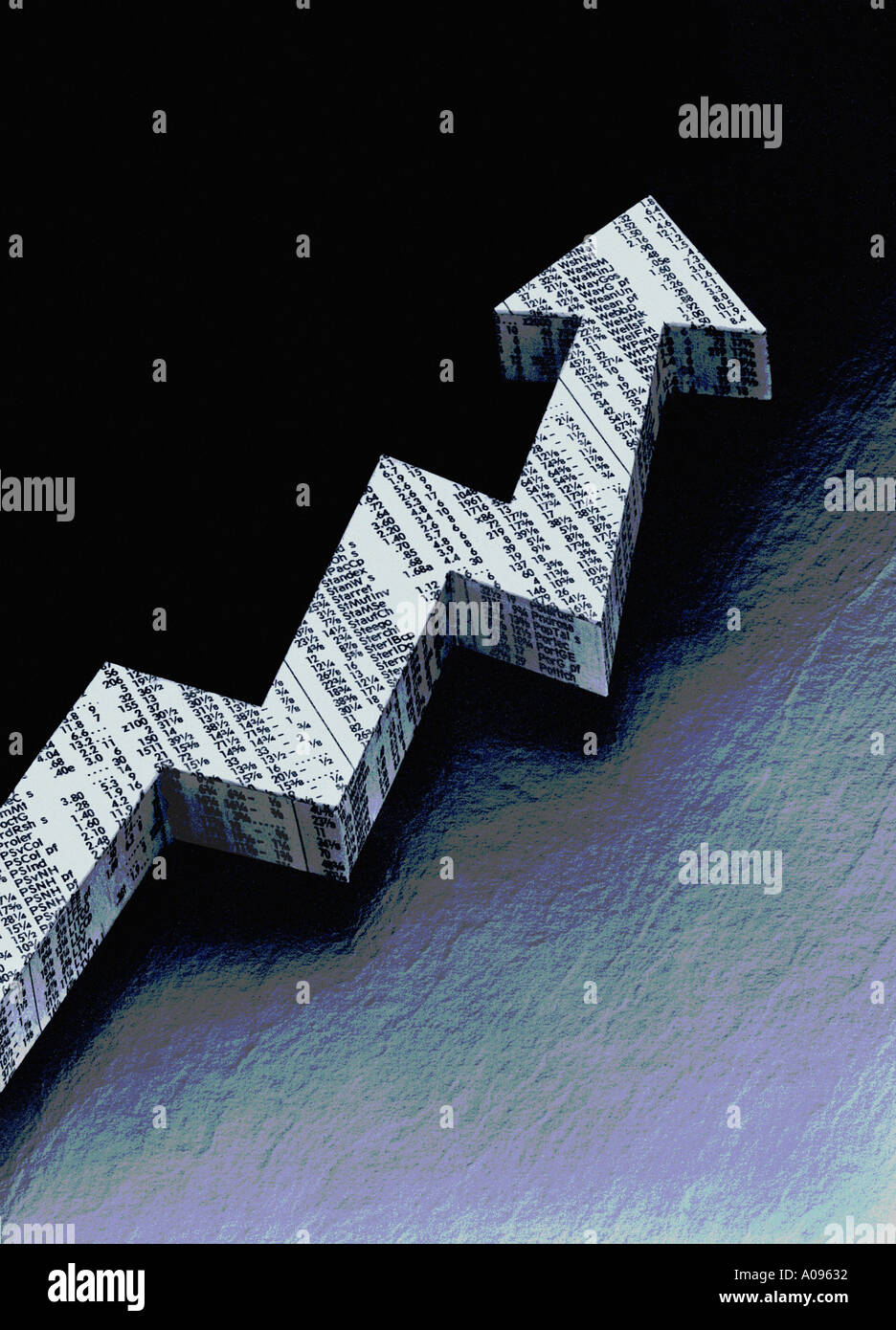 3D stock market page graph Arrow digital photo illustration, can be ...
