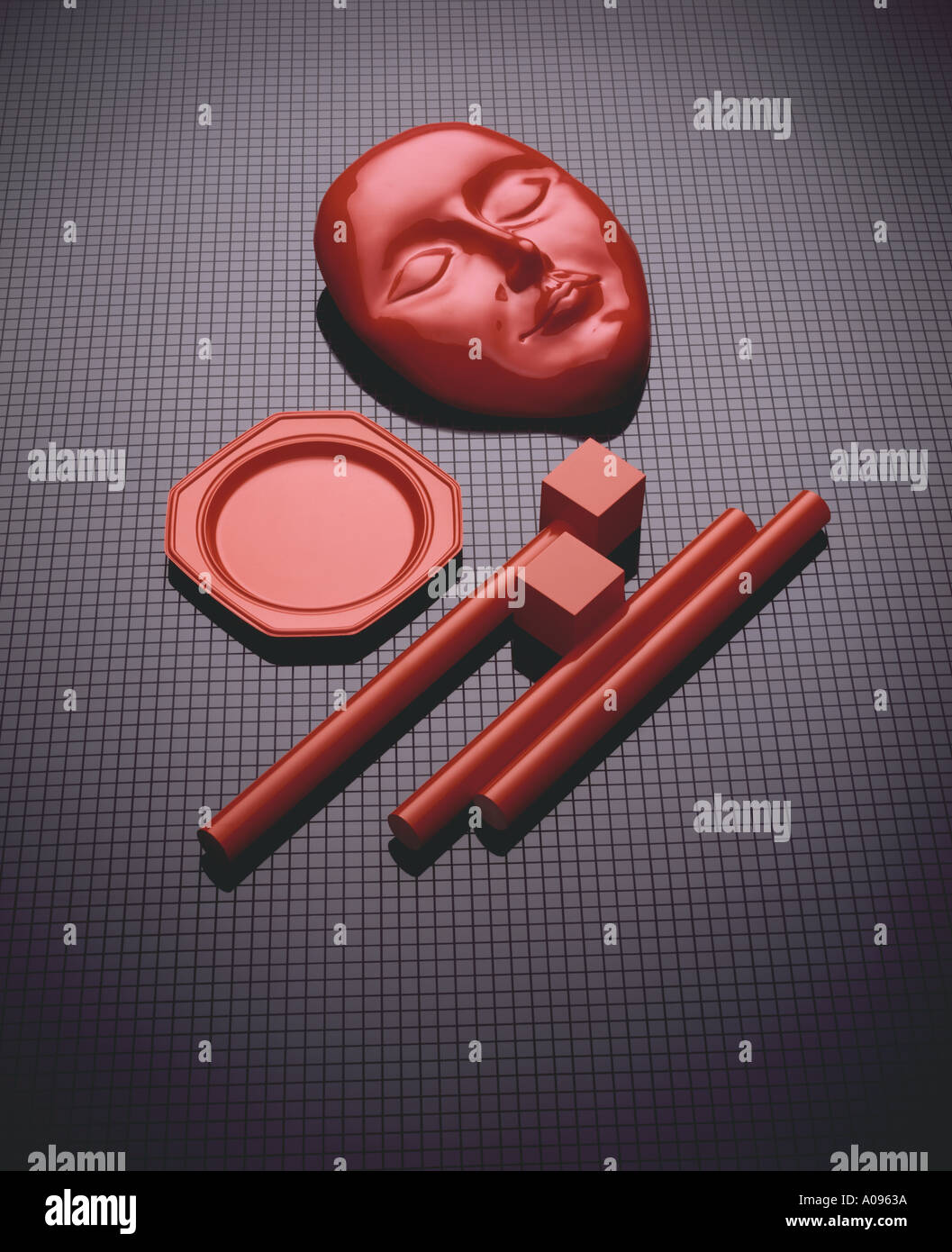 Plastic Forms on Plexiglass Grid - editorial usage Stock Photo - Alamy