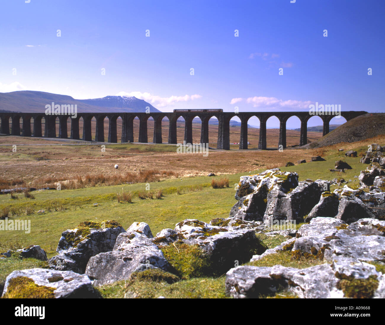 Ribblehead Viaduct with Ingleborough beyond, Ribblehead, Yorkshire ...