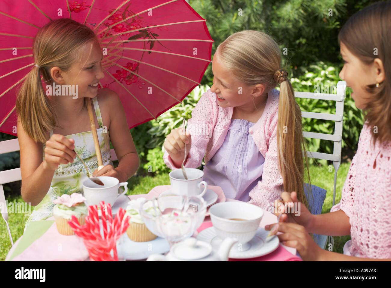 Children tea party sunny garden hi-res stock photography and images - Alamy