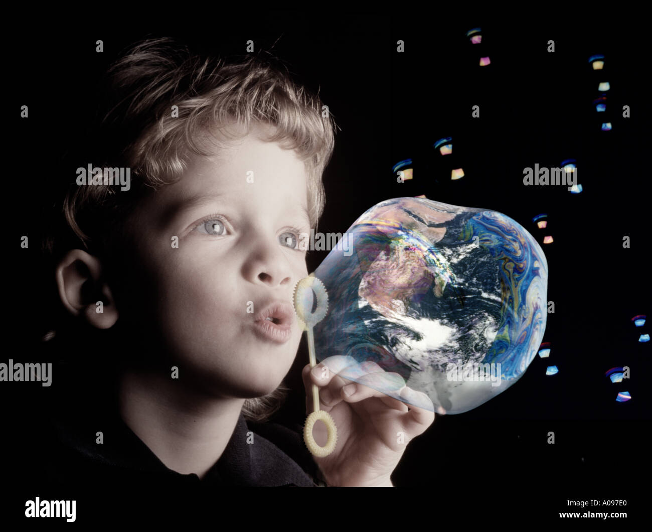 Boy World Bubble Stock Photo - Alamy