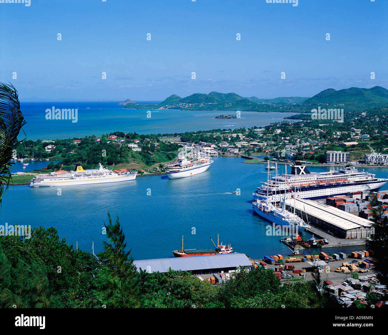 Castries Harbour, St Lucia, Caribbean, West Indies Stock Photo - Alamy