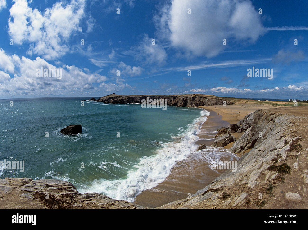 Cote Sauvage wild western coast of The Quiberon Peninsula south of ...