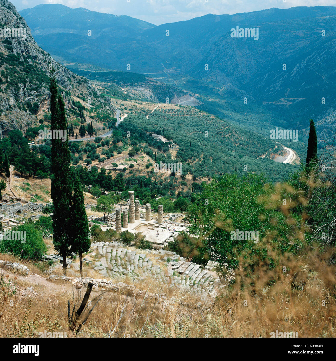 Ruins at Delphi Greece Stock Photo - Alamy