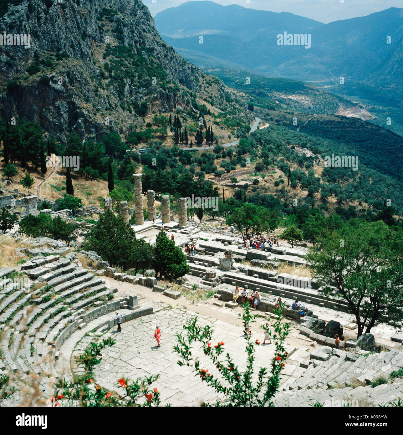 Ruins at Delphi Greece Stock Photo - Alamy