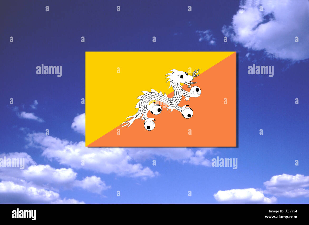 Flag of Bhutan Stock Photo - Alamy