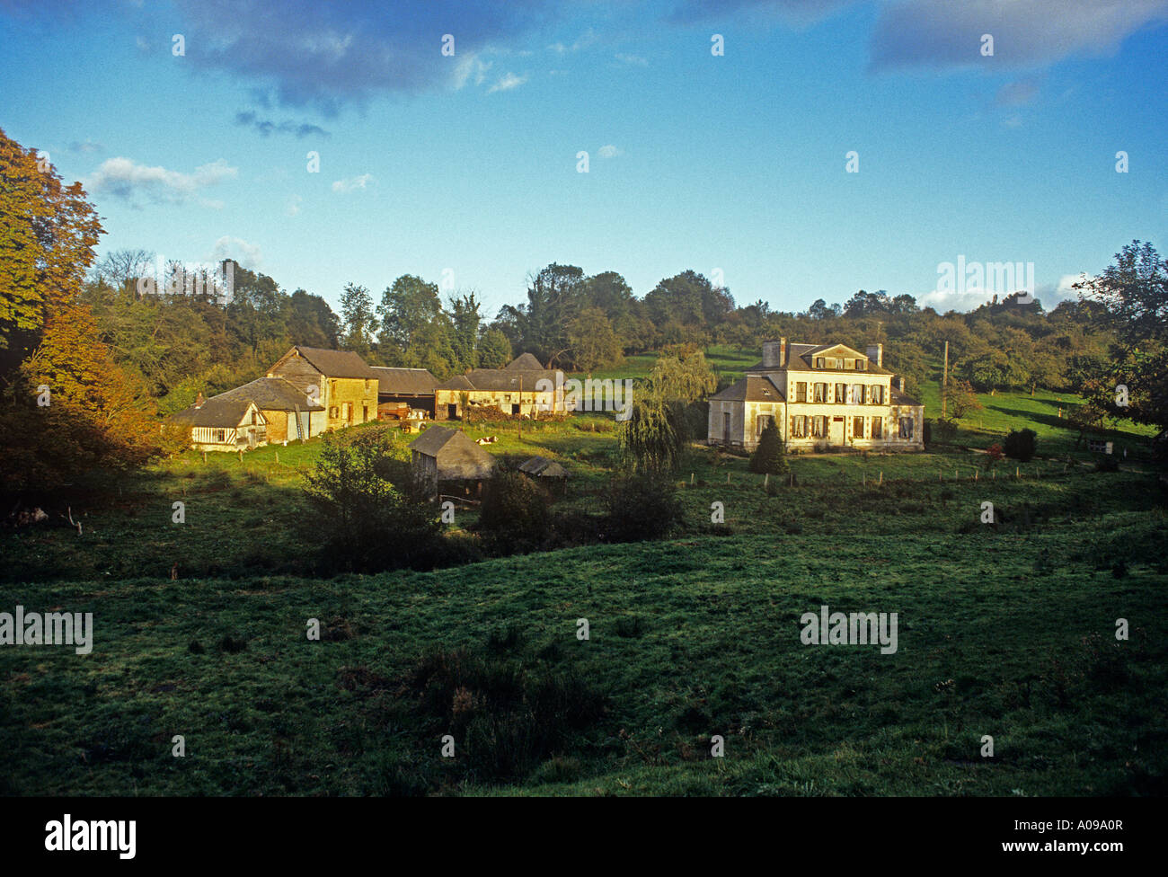 Typical Normandy Farm with formal and symetrical main house and range ...