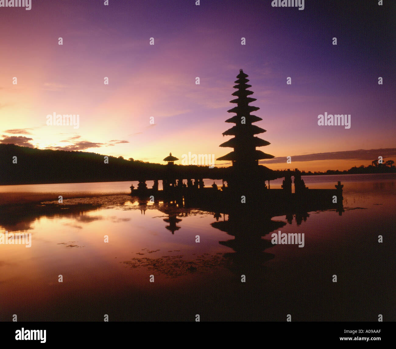 Ulu Danau Temple at dawn Bali Indonesia Stock Photo - Alamy