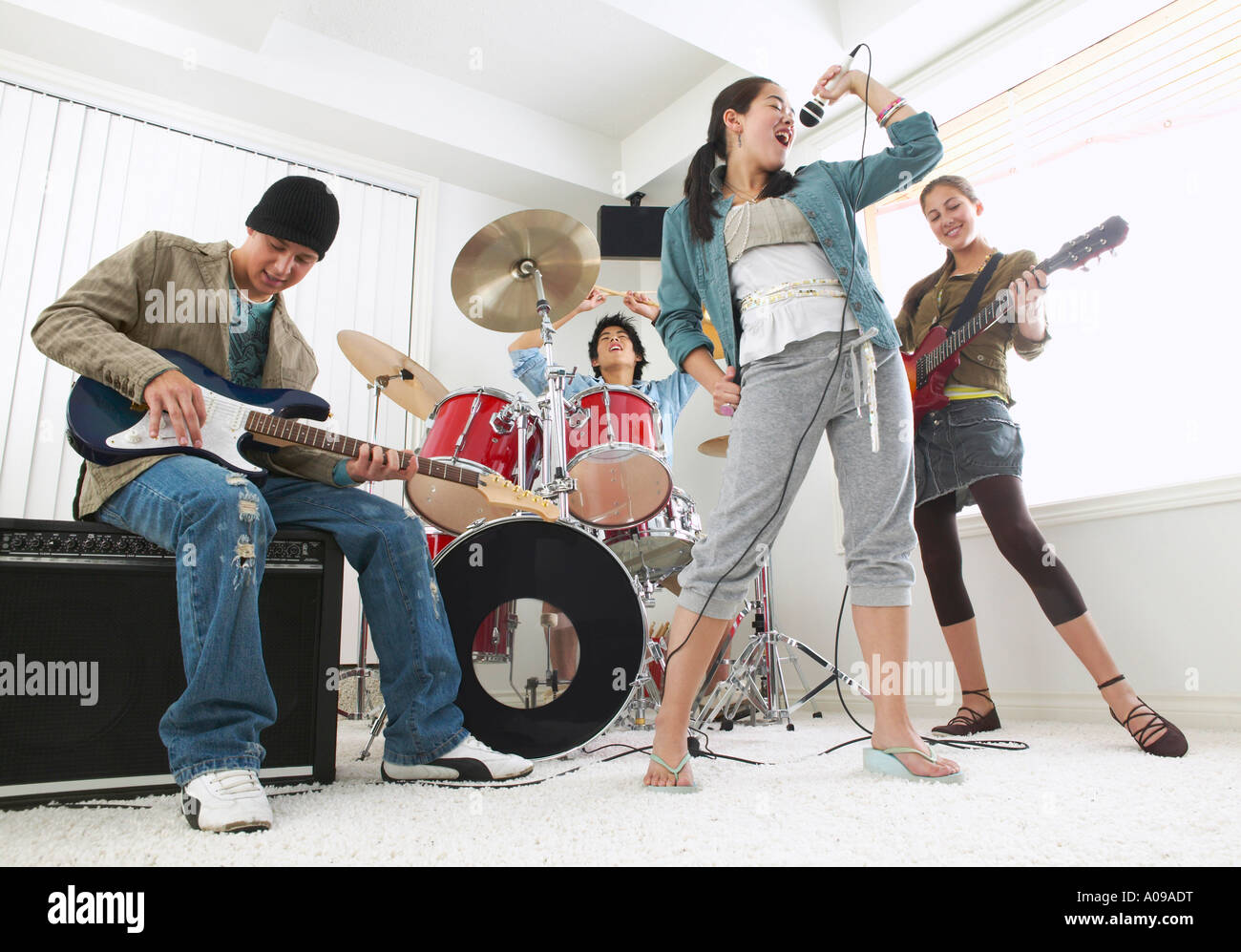 Woman House Window Singing High Resolution Stock Photography and Images ...