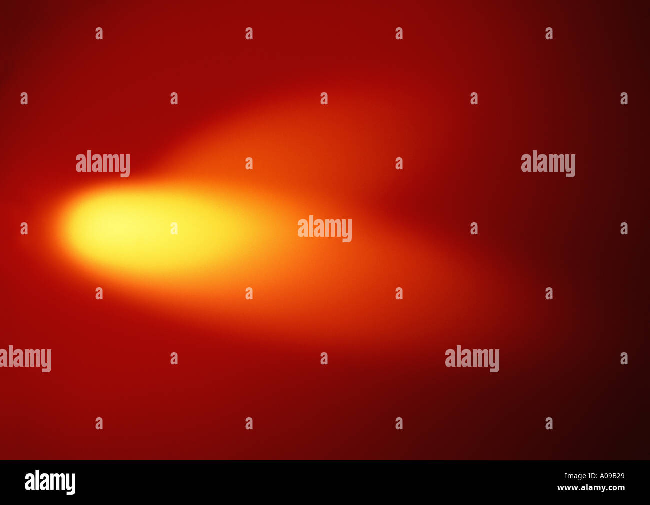 An abstract luminous light form of two rays or beams of light that meet ...