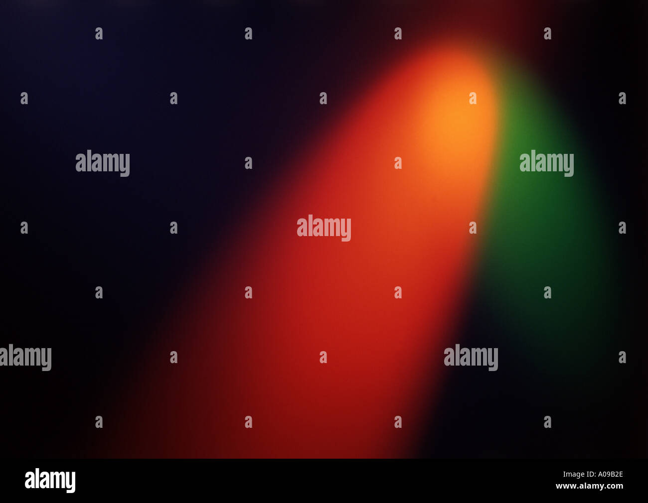 Abstract light effect with red and green spotlights intersecting Stock ...