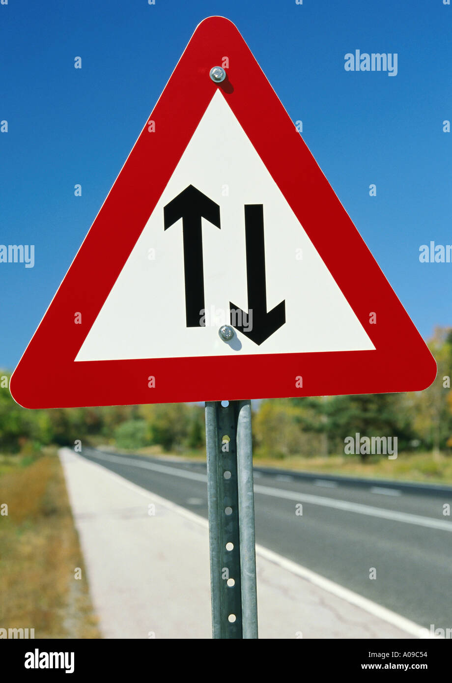 Two Way Traffic Ahead Sign