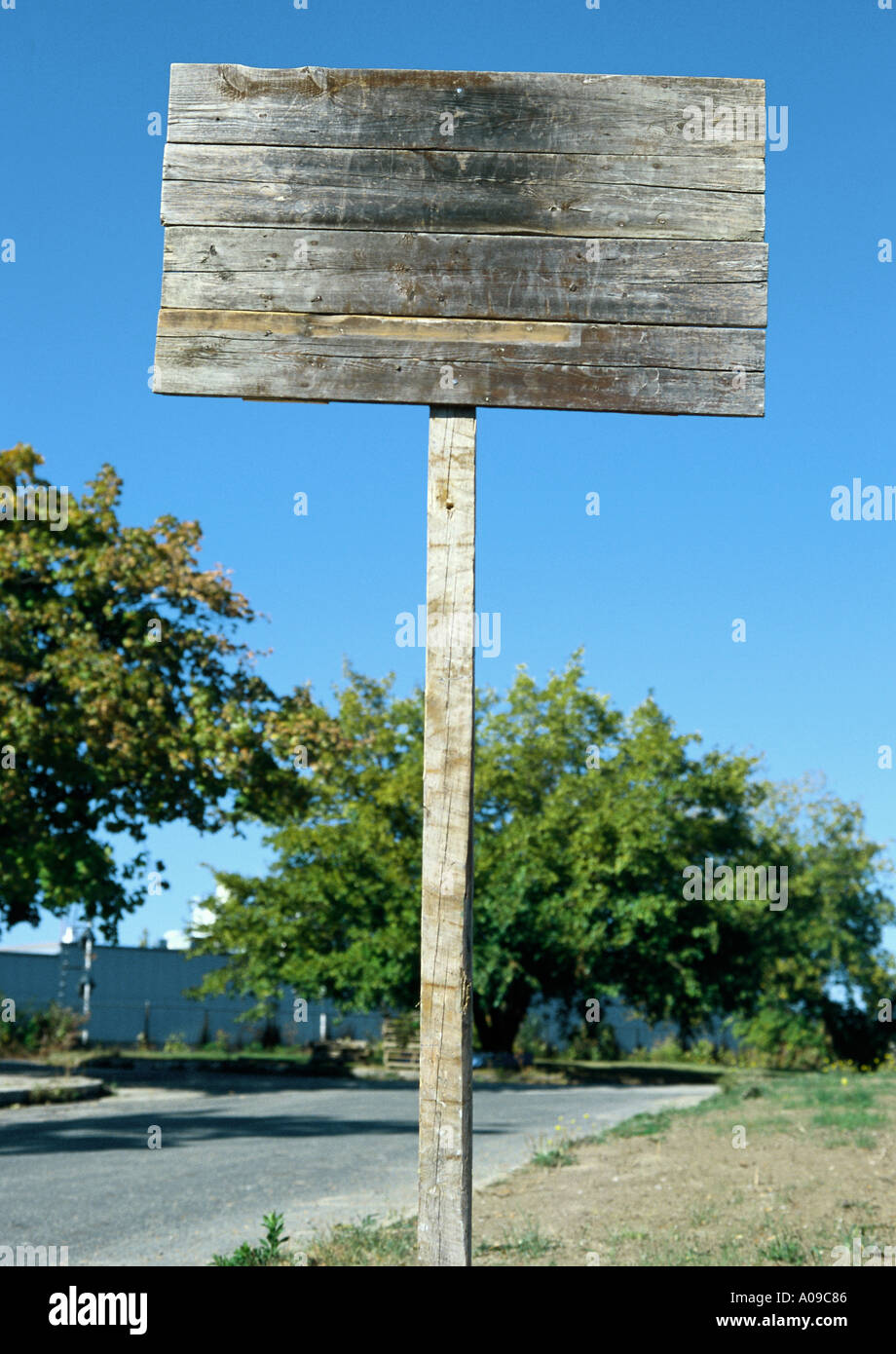 Blank, weathered, wooden sign Stock Photo - Alamy