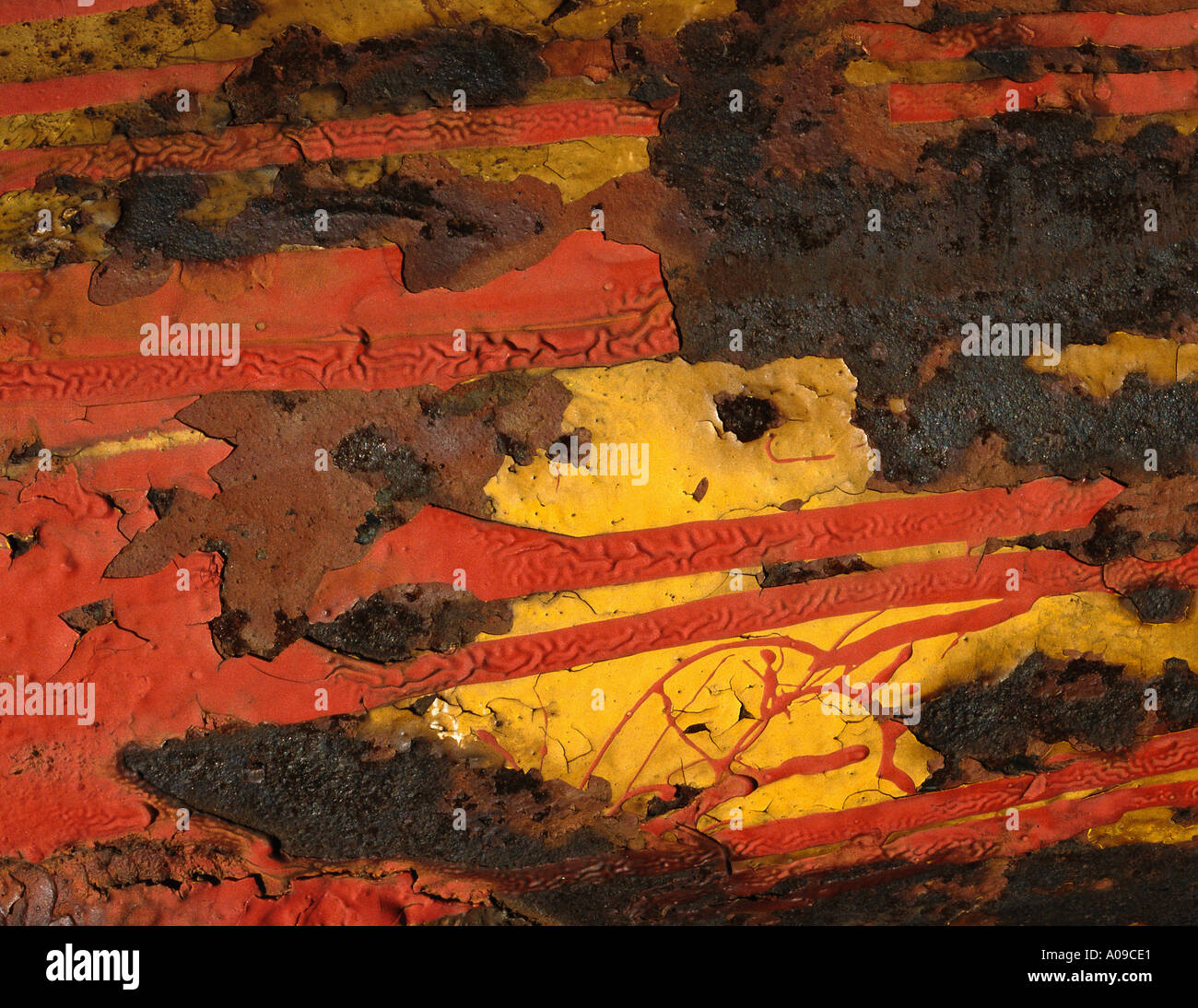 Chipping, rusting and flaking painted metal surface Stock Photo - Alamy
