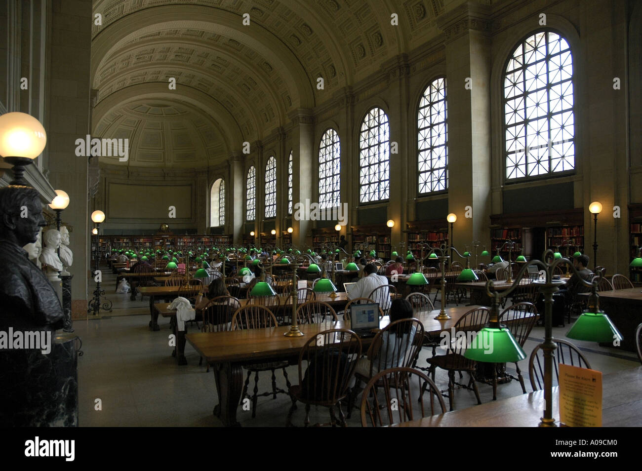 The reading room at the Boston Public Library Stock Photo - Alamy
